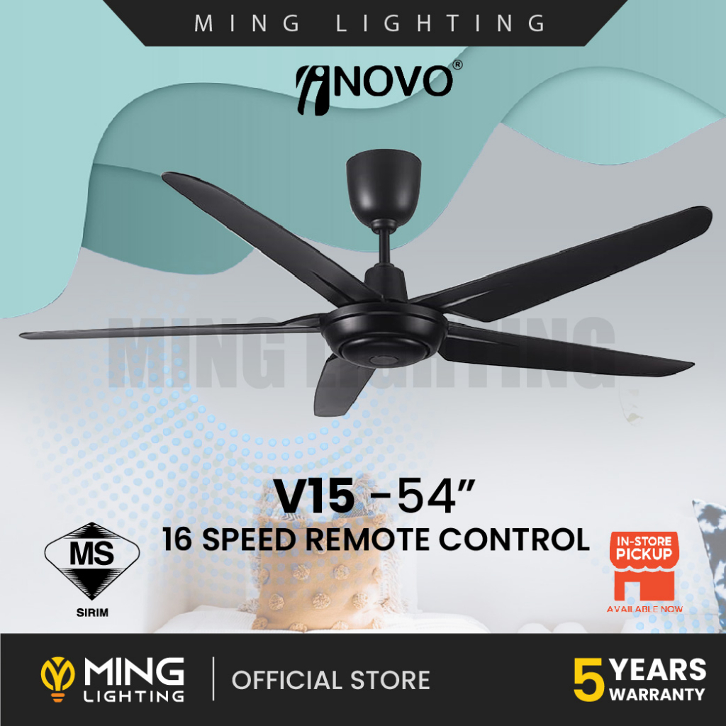 INOVO V15 54'' Ceiling Fan 5 ABS Blades Remote Control 1370mm DC Motor ...