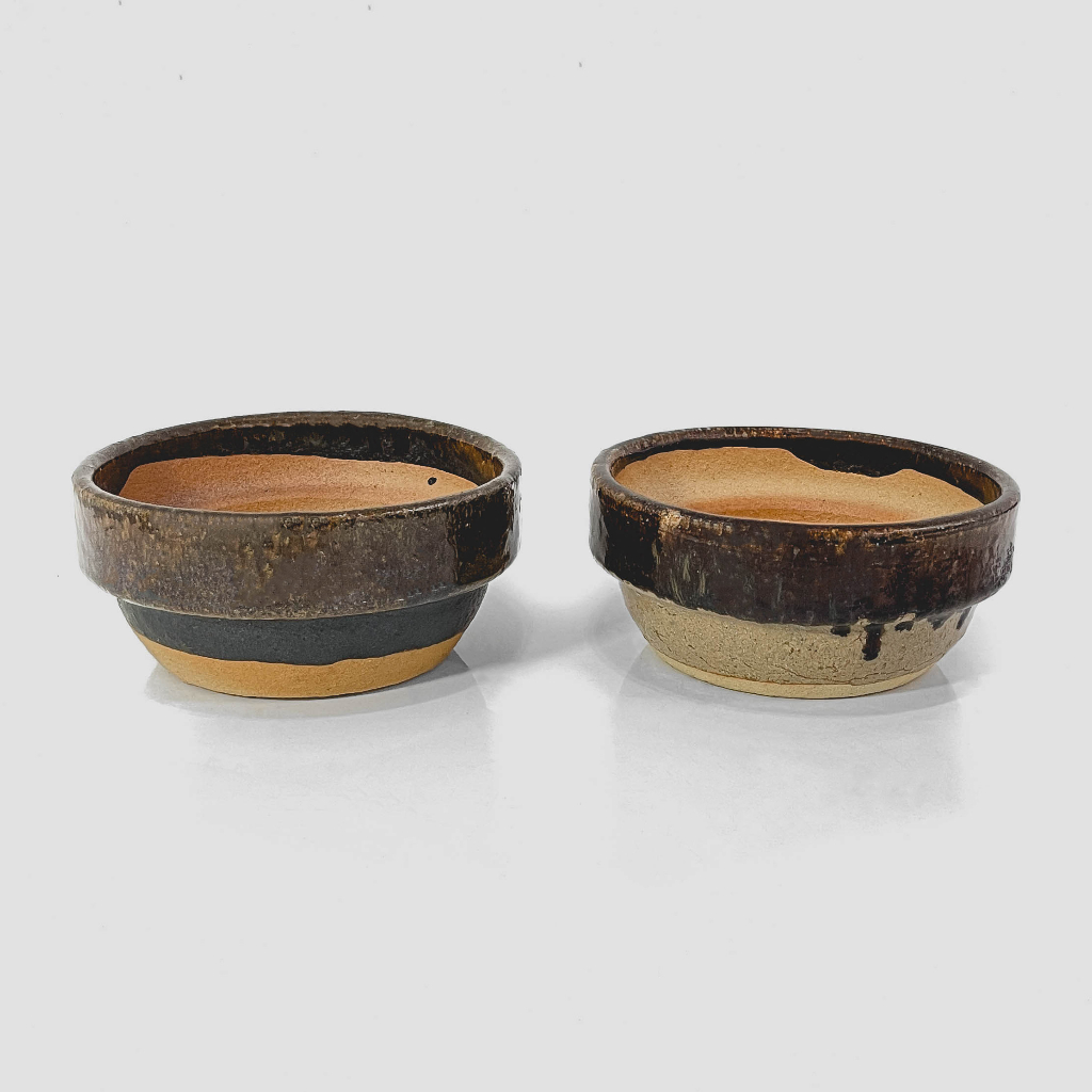 zac.culent - Glazed Wood Kiln Ceramic Pot (Round Shallow 16cmx7.5cm ...
