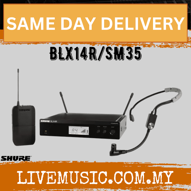 Shure BLX14R/SM35 Headworn Wireless System with w/ LPC-S Hard Case ( BLX14R/ BLX1 / SM35 ...