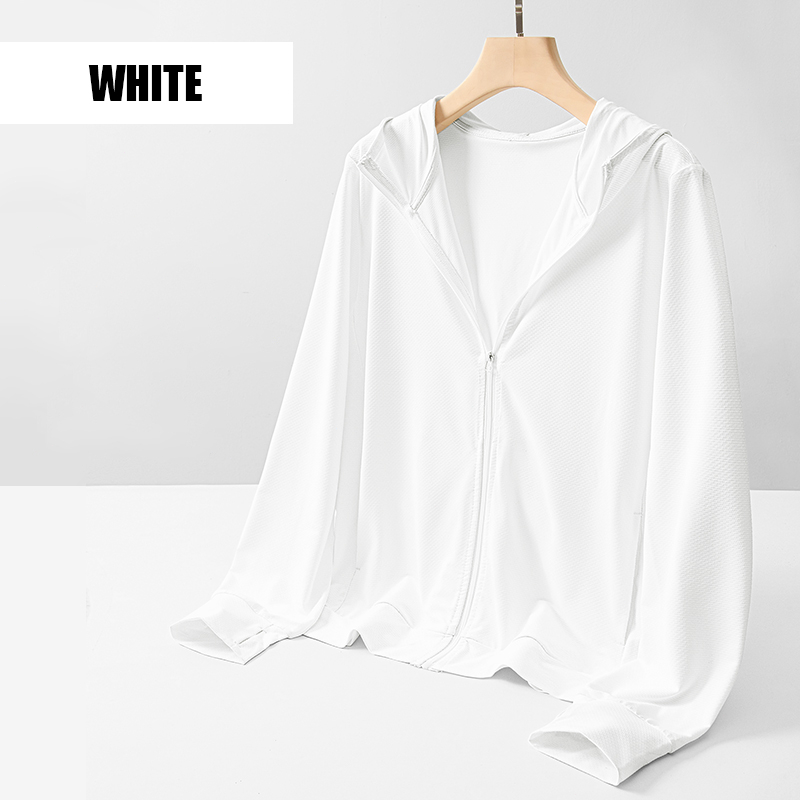 Ultrathin UPF 50+ Ice Silk UV Sun Protection Clothing Women Men Zip Up Hoodie Long Sleeve ...