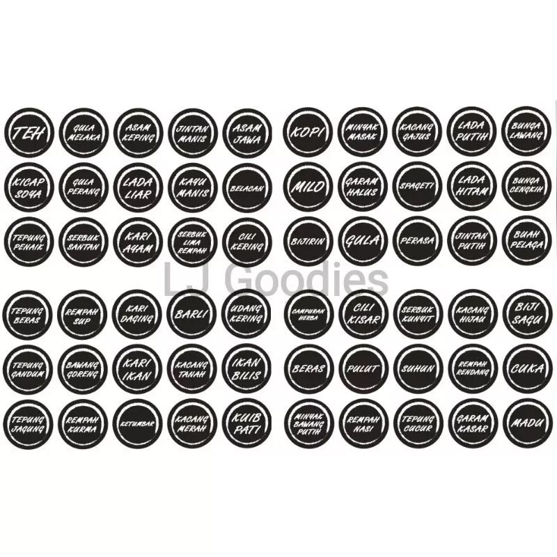 Minimalist Kitchen Sticker / Sticker Dapur / Waterproof Pantry Spice ...