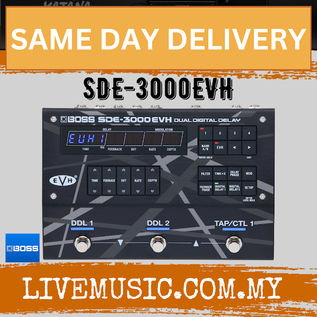 Boss SDE-3000EVH Dual Digital Delay Effect Pedal ( SDE3000EVH / SDE ...