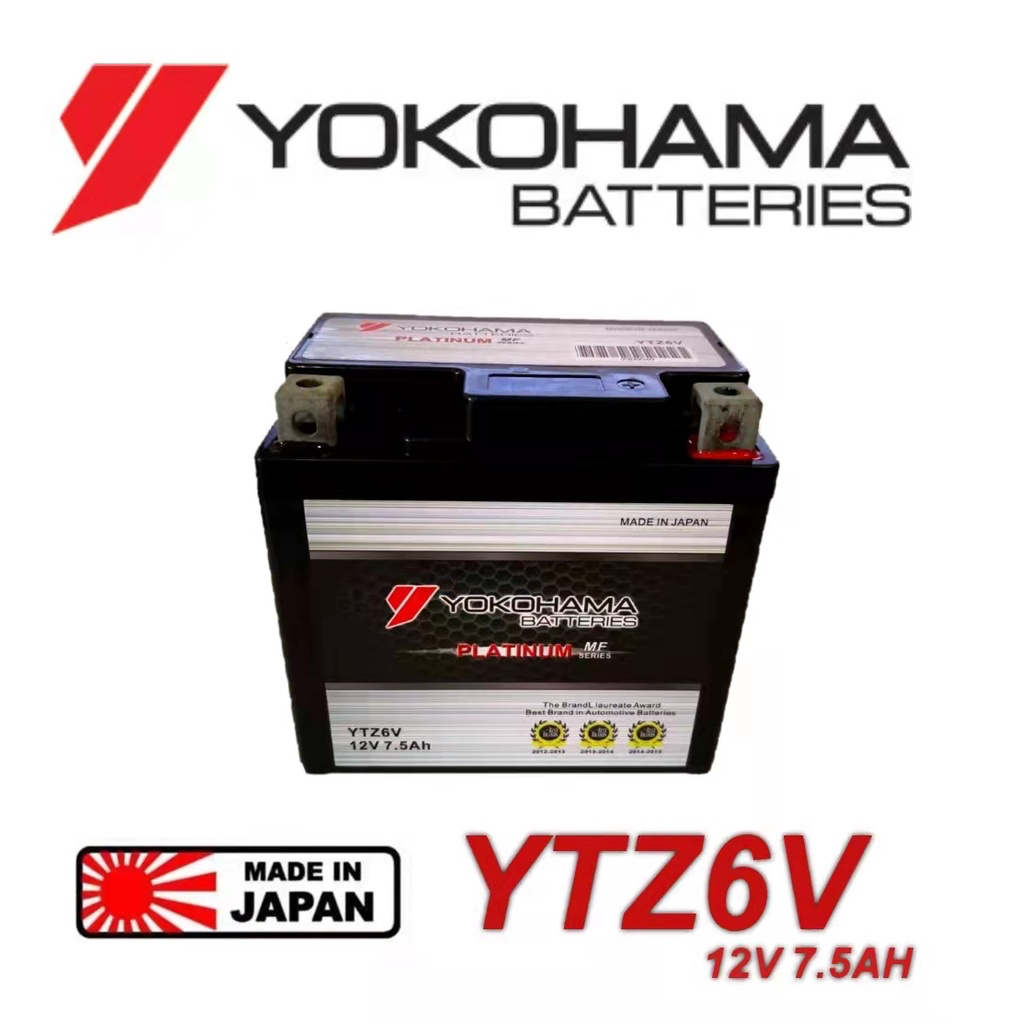 YTZ6V YTZ6 YOKOHAMA BATTERY 12V 7.5AH RS150 HONDA SUZUKI BELANG150 ...