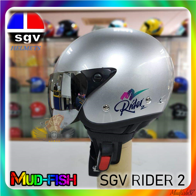 TOPI KELEDAR SGV RIDER 2 NEW HELMET (SILVER) | Shopee Malaysia