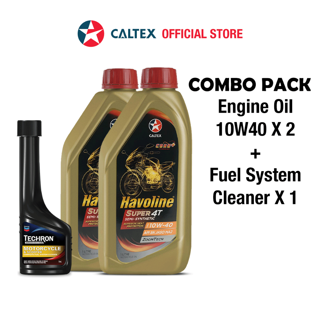 CALTEX Havoline Super 4T Semi-Synthetic 10W40 Engine Oil (2 Bottle ...