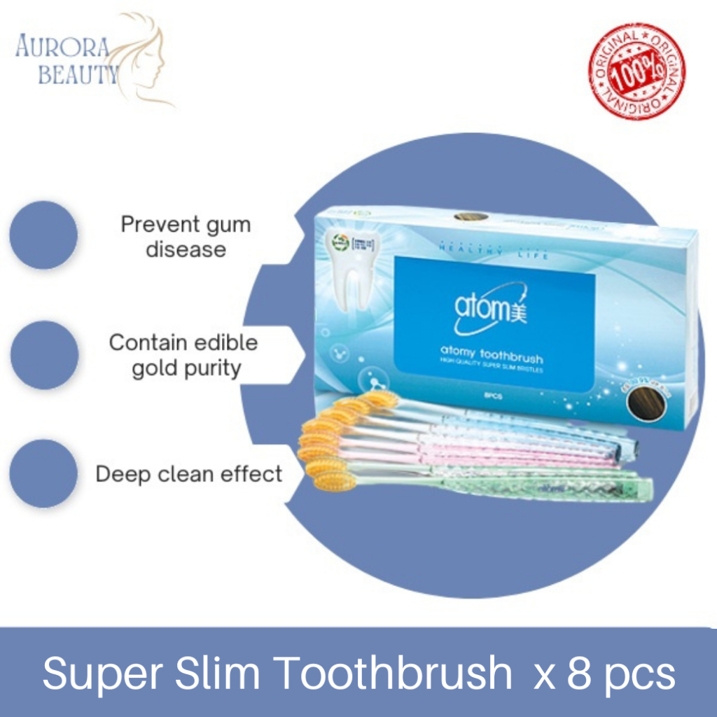 ATOMI ANTI BACTERIAL ADULT Toothbrush - Super Slim Brush x 8 pcs ...