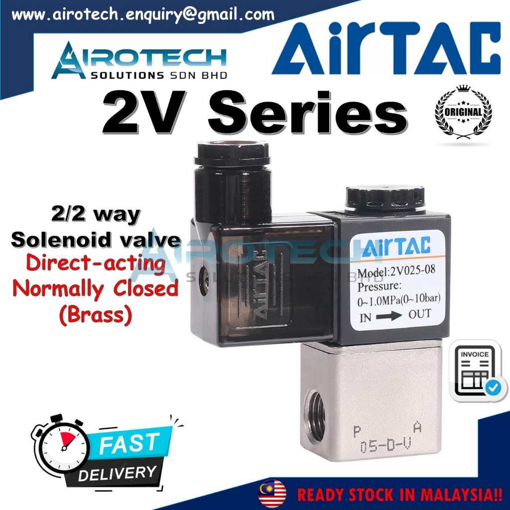 AirTAC Fluid Control Valve (2/2way) 2V Series Direct-acting and ...