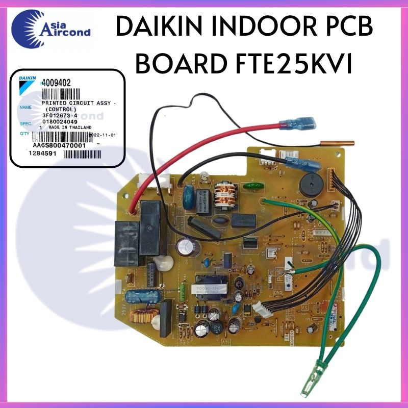 DAIKIN INDOOR PCB BOARD FTE25KV1 C/W COIL SENSOR (D4009402) | Shopee ...