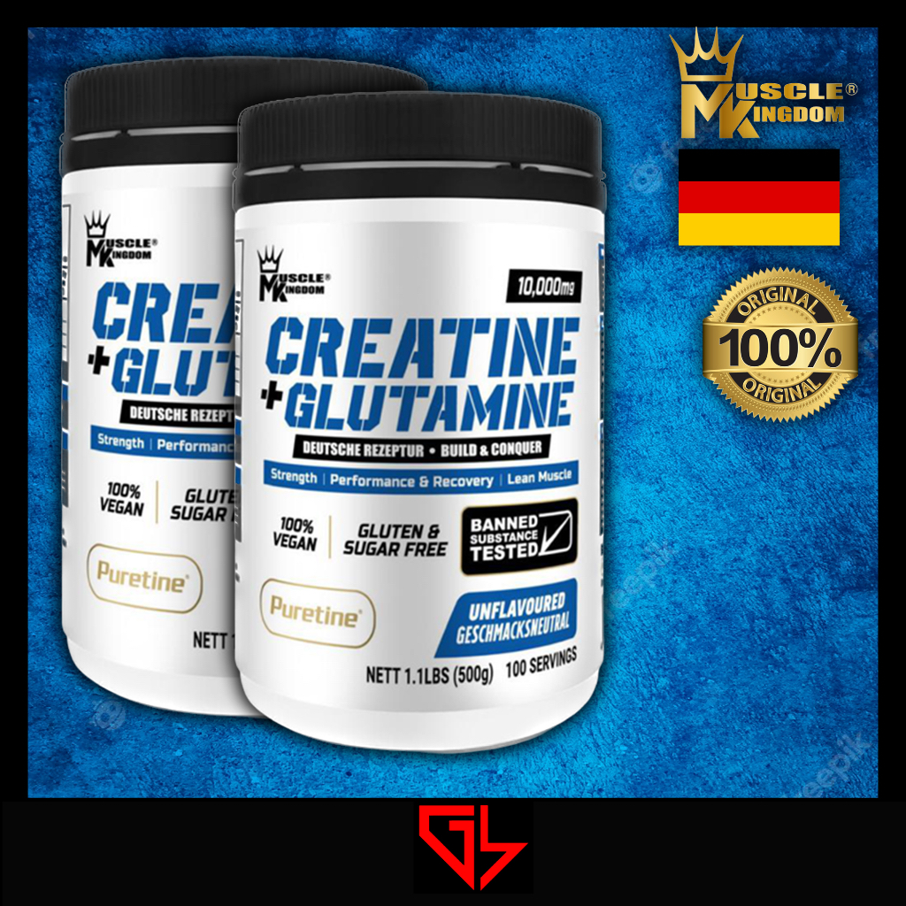 Ready Stock MUSCLE KINGDOM CREATINE MONOHYDRATE + GLUTAMINE 500g (HALAL ...