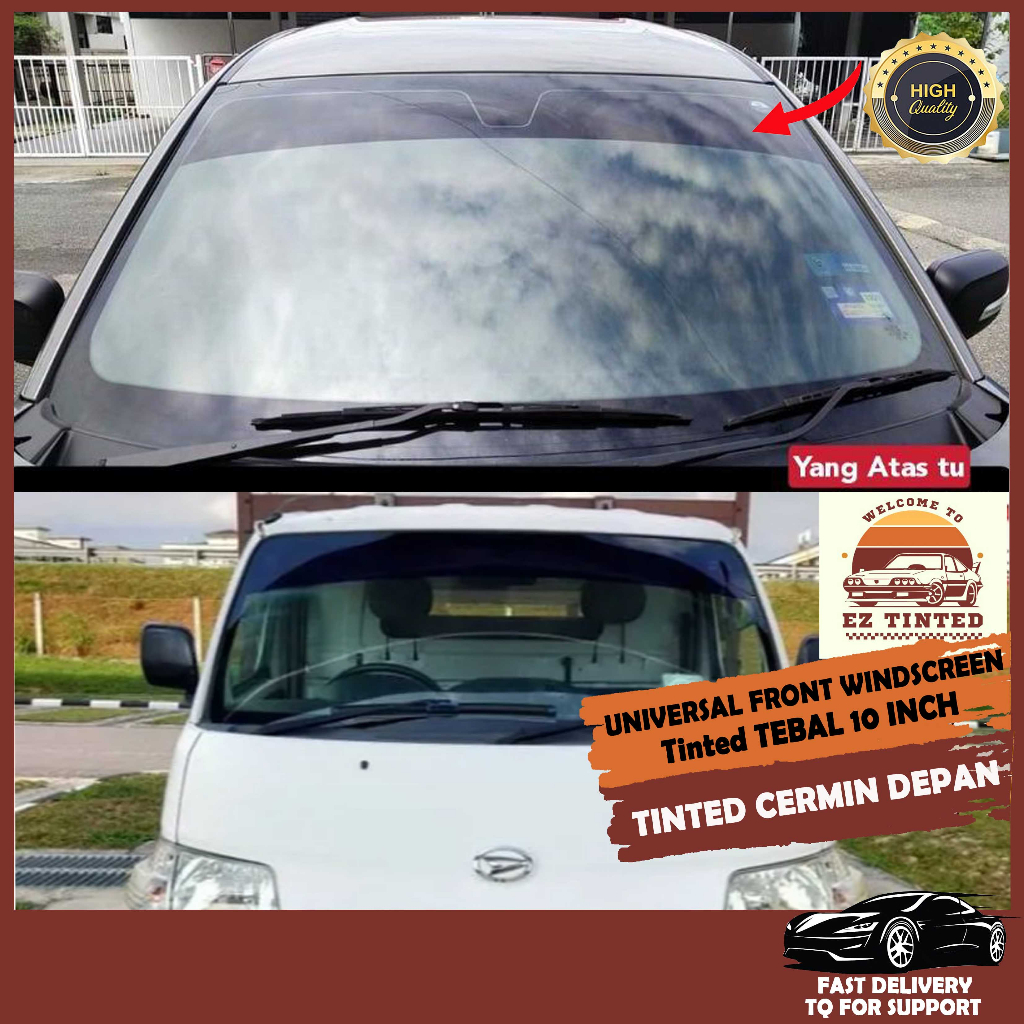 Universal Front Car Windscreen Sticker Tint Tinted Front/Rear| Wira ...