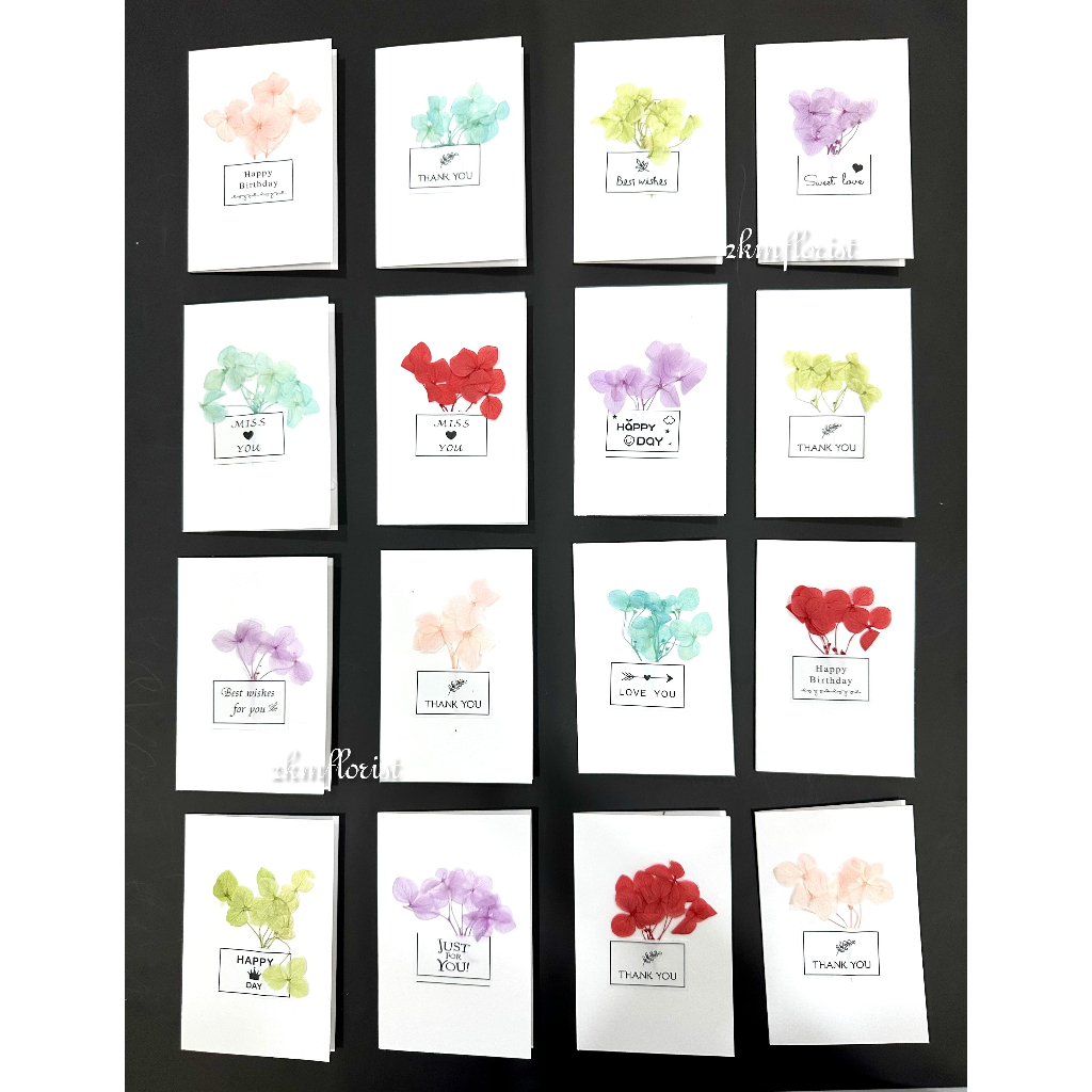 (32PCS) DRIED FLOWER CARD Love Kad Hati Kad Ucapan Gift Greeting Best ...
