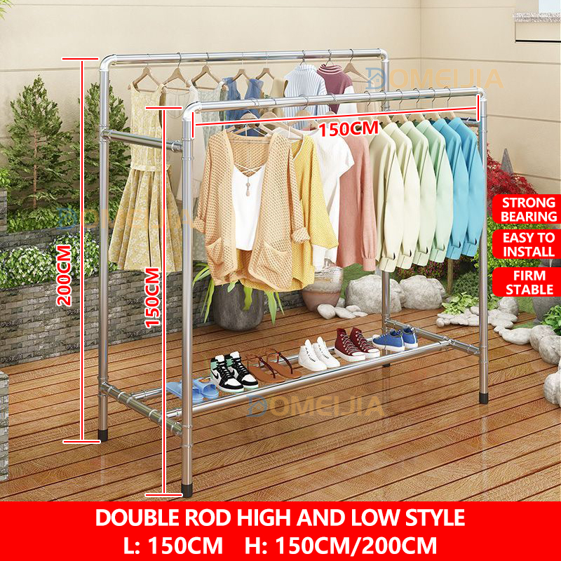 Rak baju besi/Clothes hanger rack/Ampaian baju/tempat sangkut baju/besi ...