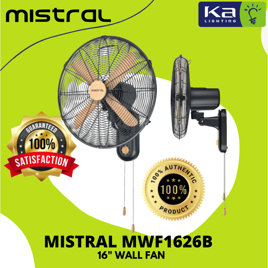 Mistral 16'' Wall Fan MWF-1626B 3 Speeds 4 Blades Pull Switch (Kipas ...