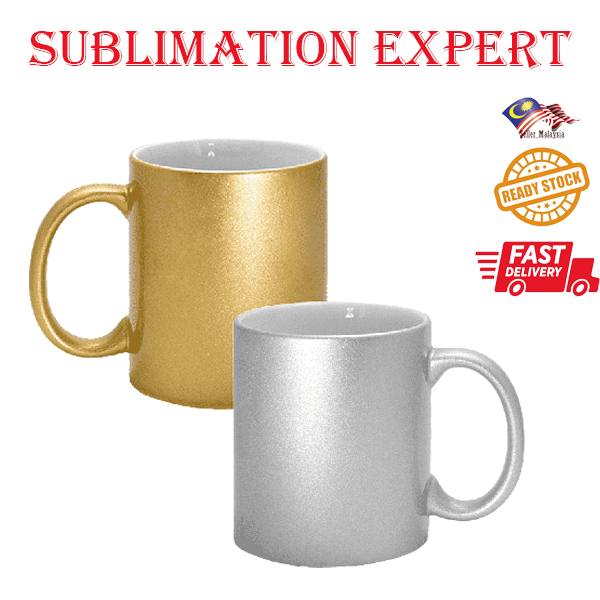 GOLDEN & SILVER SUBLIMATION MUG FOR PRINTING | Shopee Malaysia