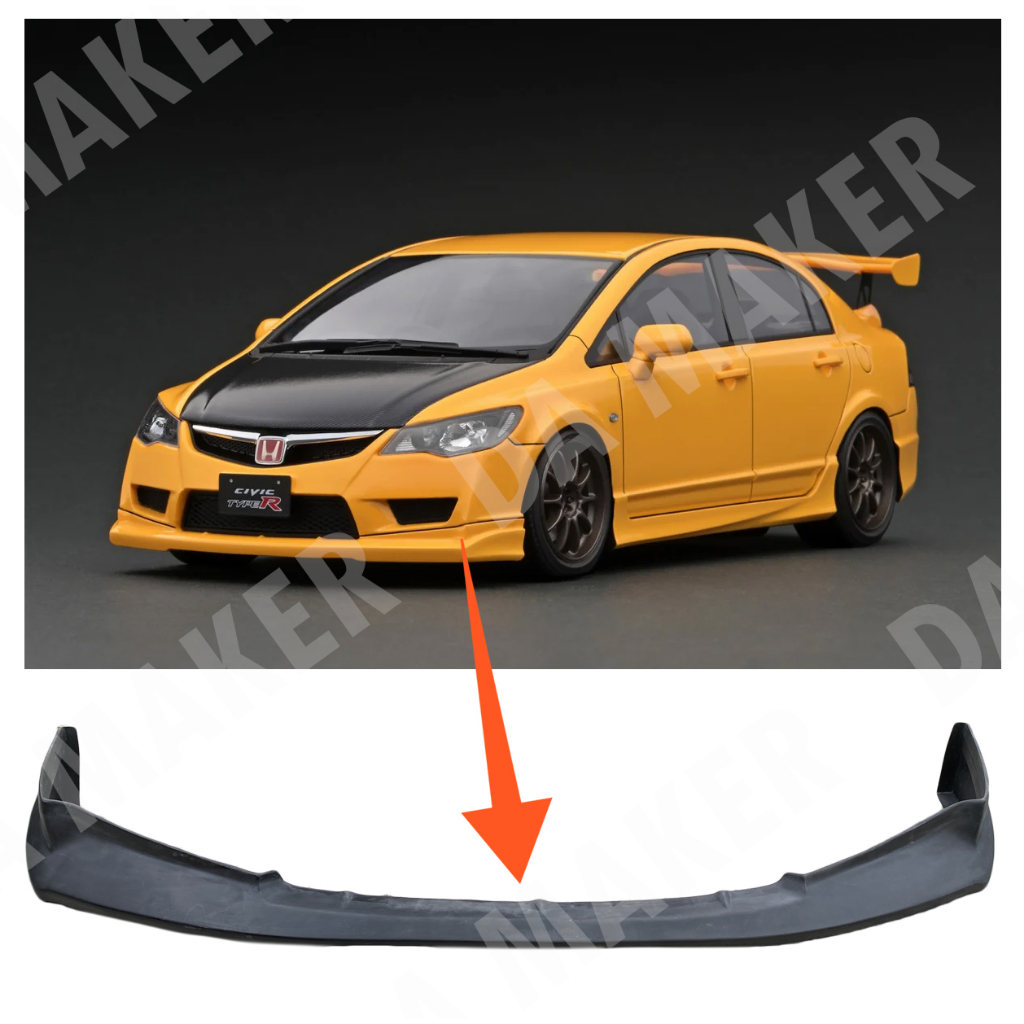 【Ready Stock】HONDA CIVIC FD FD2R TYPE R MUGEN FRONT SKIRT LIP PUR PU MATERIAL FOR BUMPER GRILL ...
