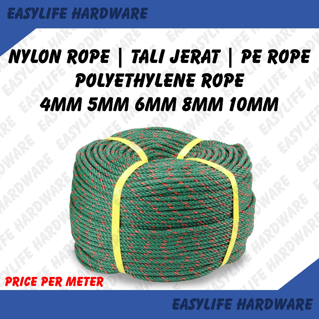 Nylon Rope Green Tali Jerat PE Polyethylene Rope Tali Hijau 4mm / 5mm ...