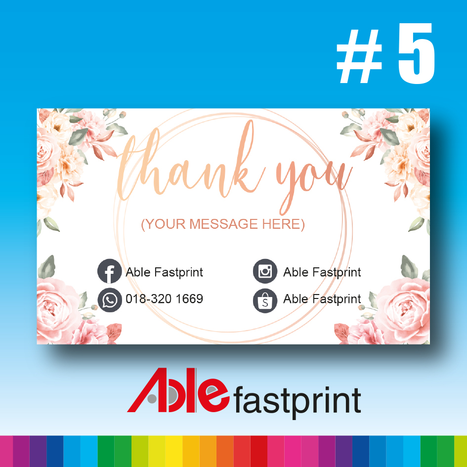 New Edition Thank You Card 100pcs (Front Printing Only) / Name Card ...