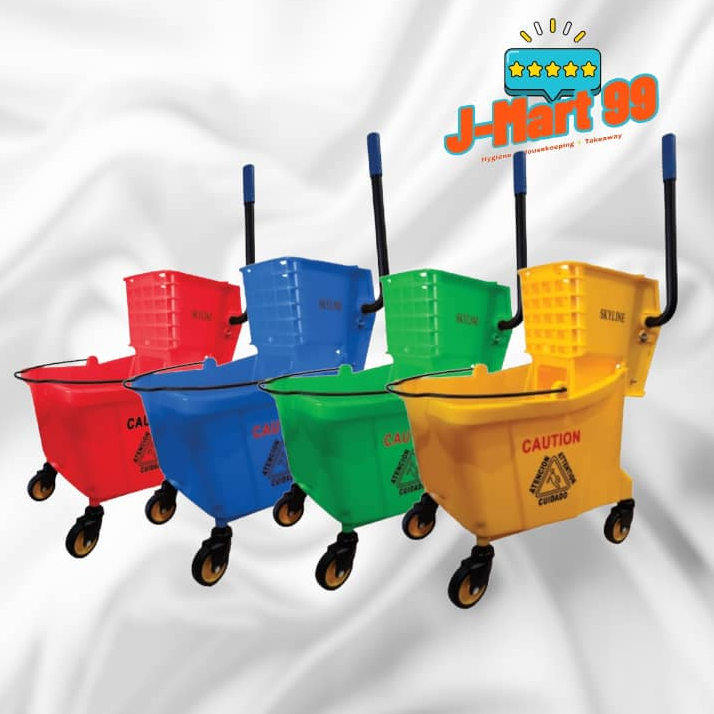 32 Liter Mopping Bucket Side Press Wringer Bucket With Wheel For ...