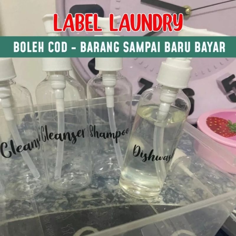 Sticker Label Laundry Transparent Waterproof Saiz 3cm x 5cm (30pcs ...