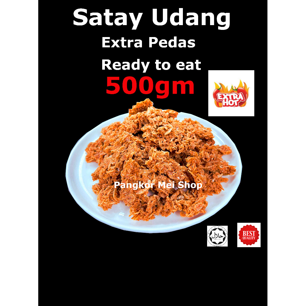 Satay Udang Extra Pedas 500gm / Satay Prawn Extra Spicy 500gm Ready To ...