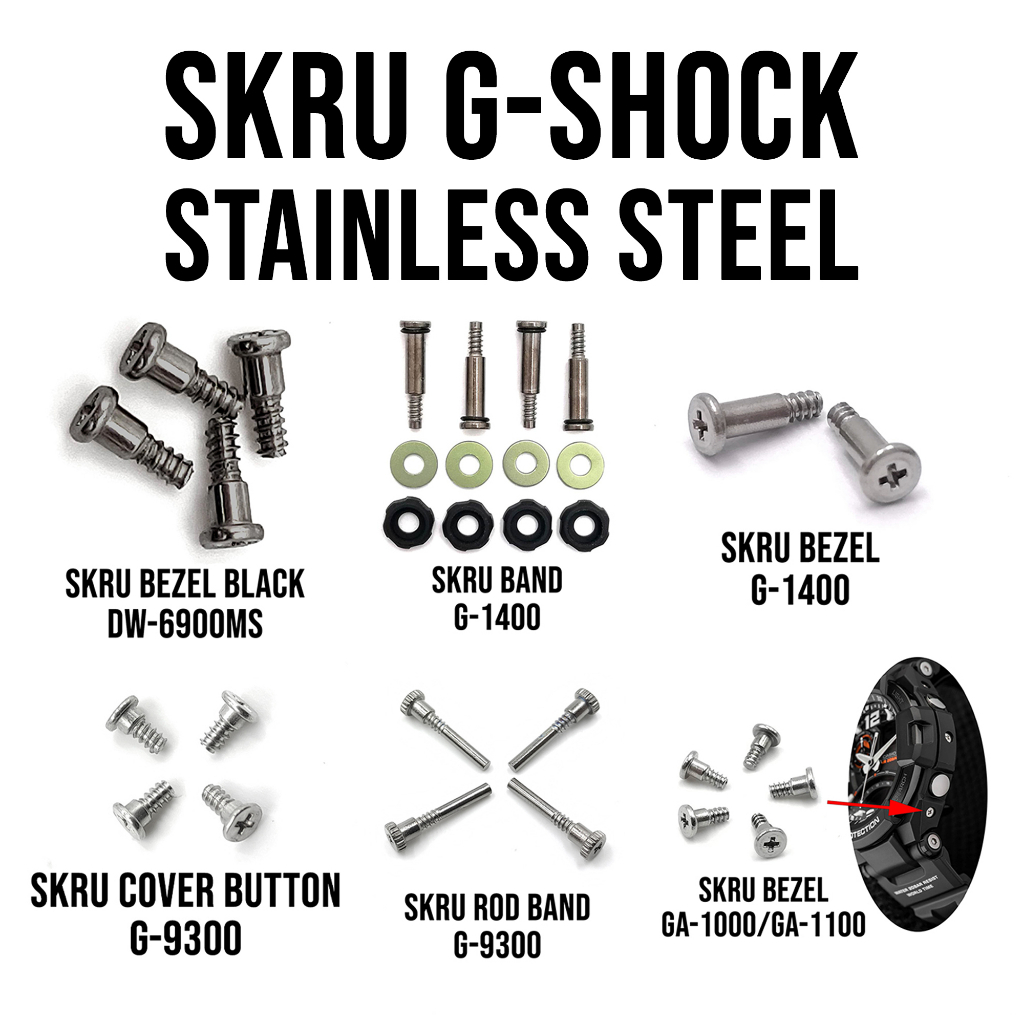 CASIO G-SHOCK REPLACEMENT PART SKRU BEZEL SKRU ROD SKRU BACK CASE ...