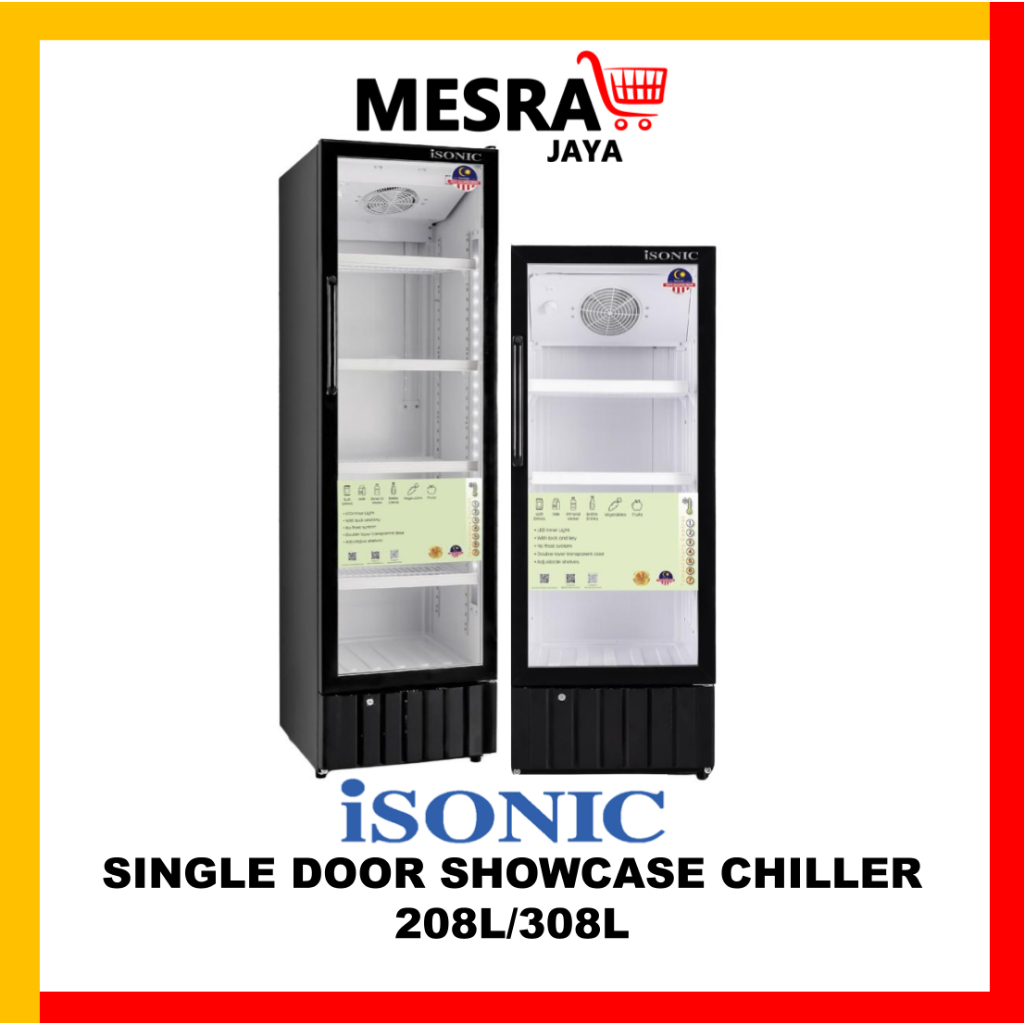ISONIC SINGLE DOOR SHOWCASE CHILLER ISC-208 208L / ISC-308 308L PETI ...