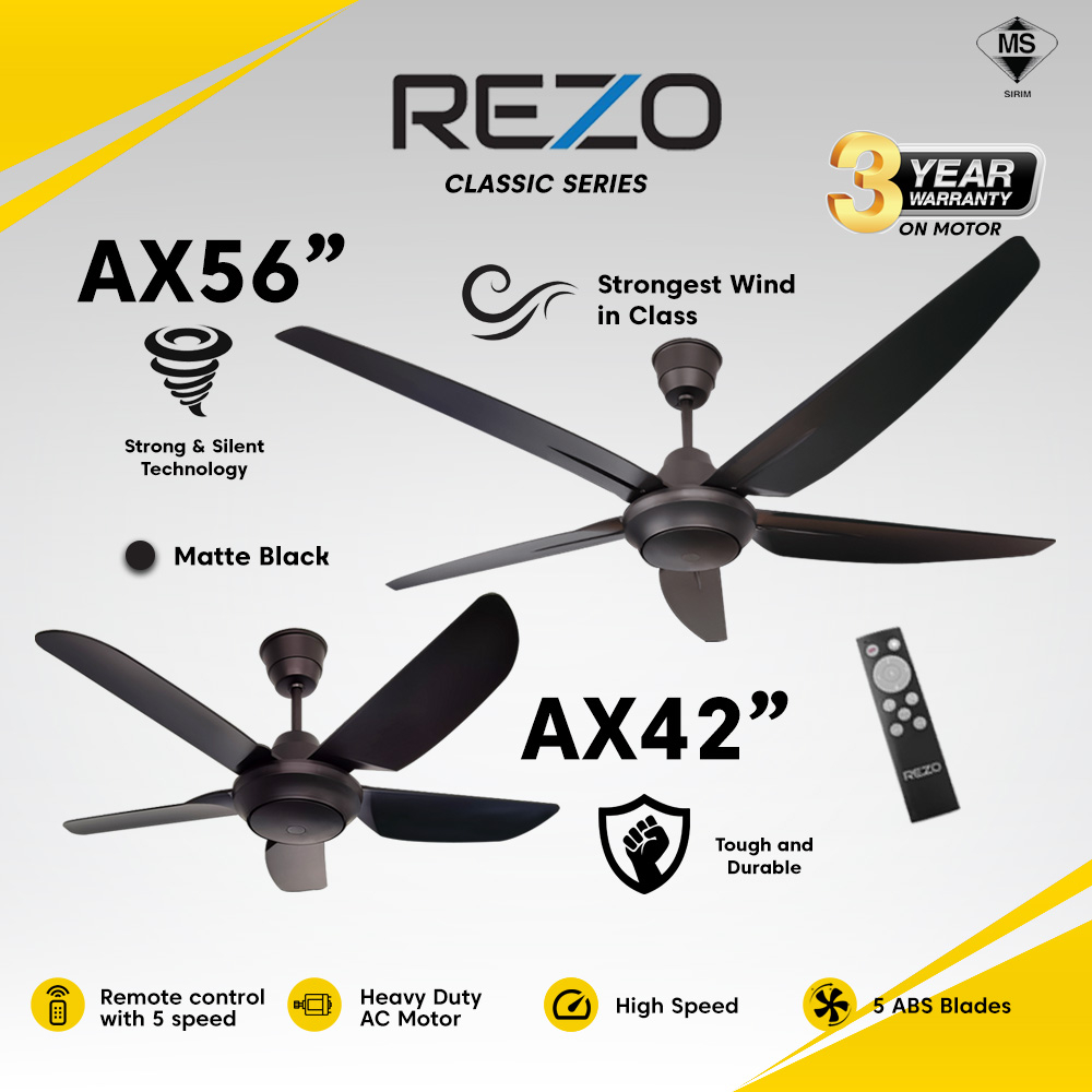 REZO 42" / 56" Heavy Duty AC Motor AX42 / AX56 (Sirim) Remote Control 5 ...