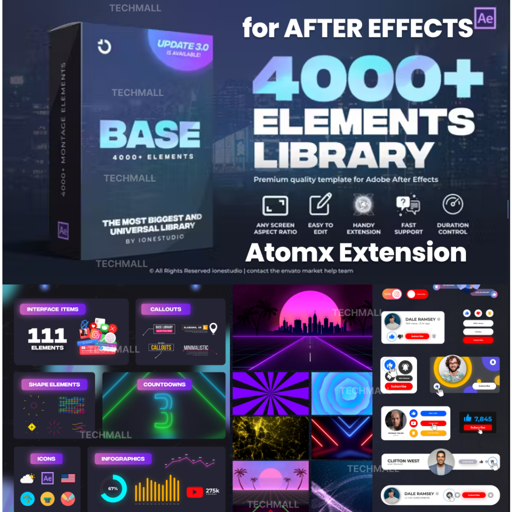4000+ Motion Graphics and Transitions Toolkit for After Effects | Atomx Extension | Shopee Malaysia