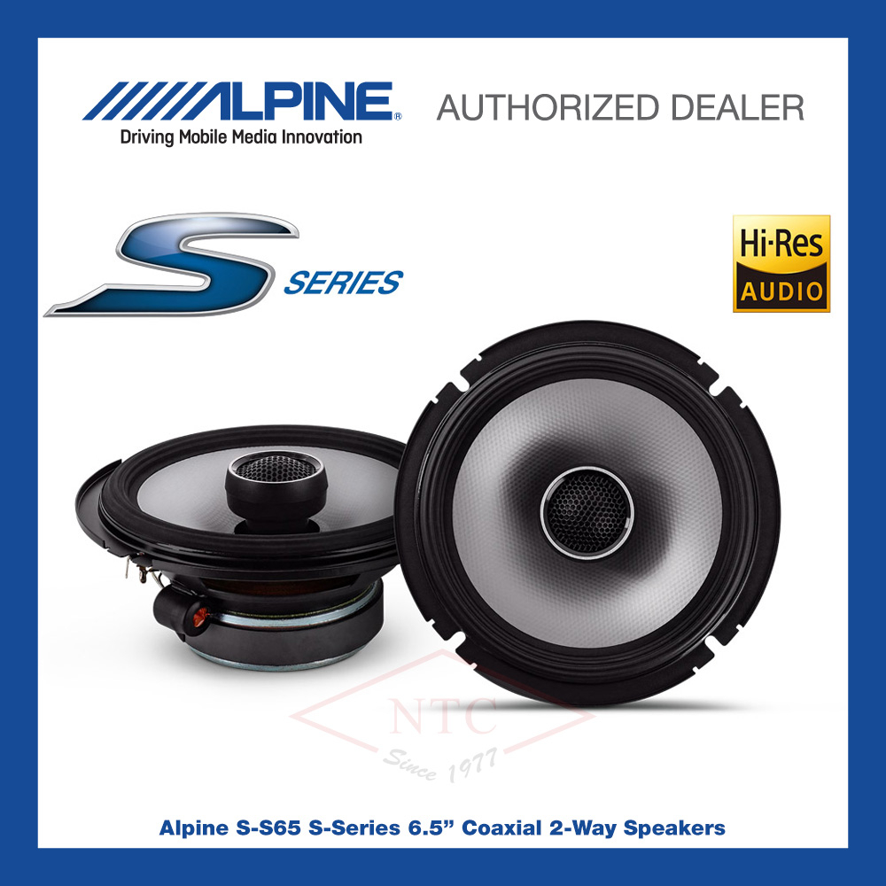 ALPINE Car Audio S-Series 6.5" inch 2-Way Coaxial Speaker - S2-S65 ...