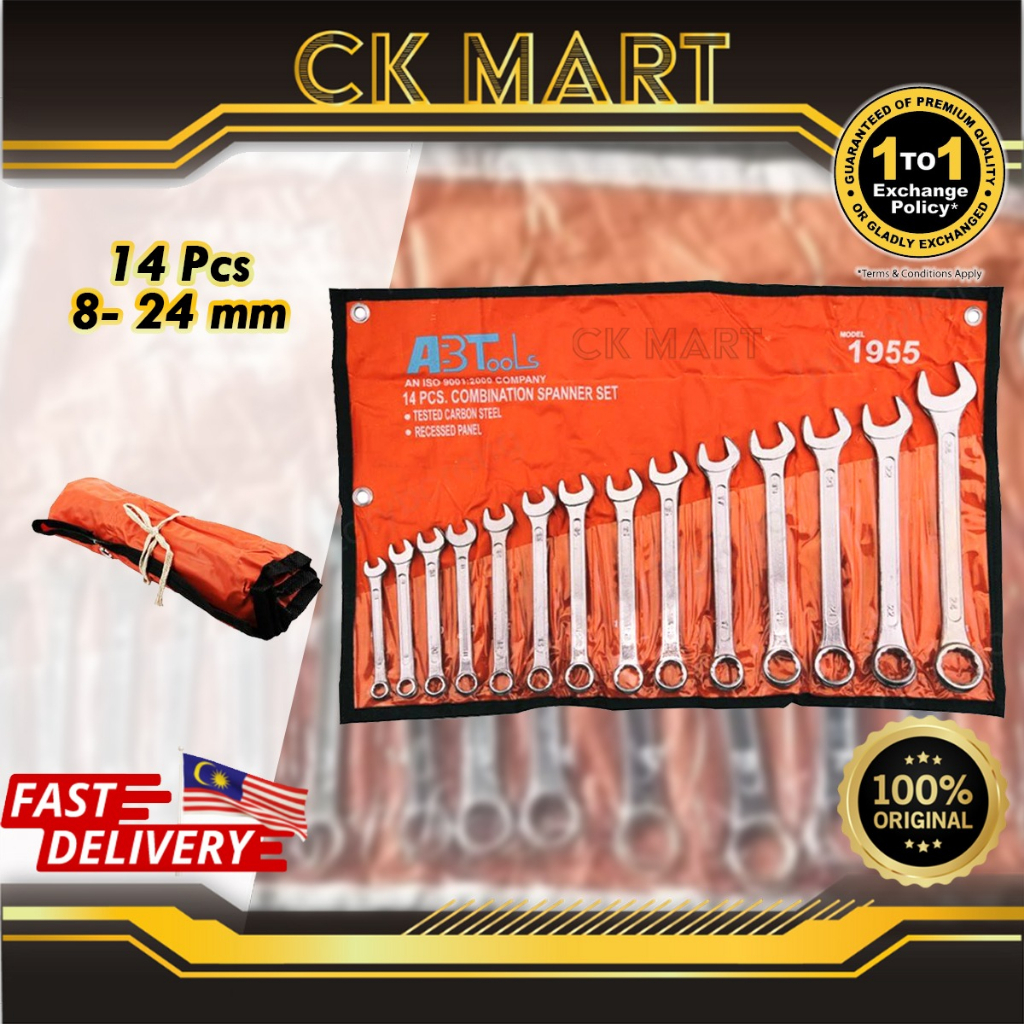 ABTools ABT TOOLS or Neutral 14PCS Combination Spanner Wrench Tools ...