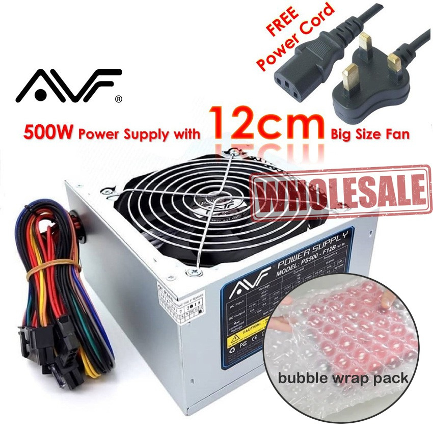 Original AVF 500W Power Supply with 12cm Big Size Cooling Fan - 500 ...