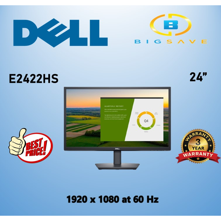 DELL E2422HS 24" FULL HD MONITOR ( 1920 x 1080 at 60 Hz) | Shopee Malaysia