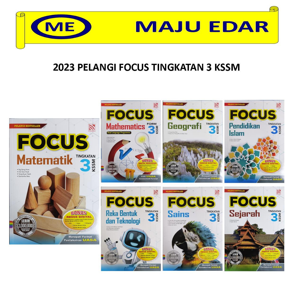 2023 PELANGI FOCUS TINGKATAN 3 KSSM / BUKU RUJUKAN / REFERENCE BOOK FORM 3 | Shopee Malaysia