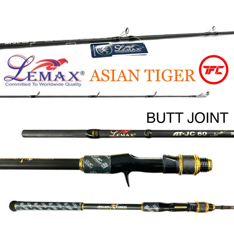 2023 LEMAX Asian Tiger Butt Joint Heavy Cover Saltwater Game Baitcast & Spinning Rod BC ...