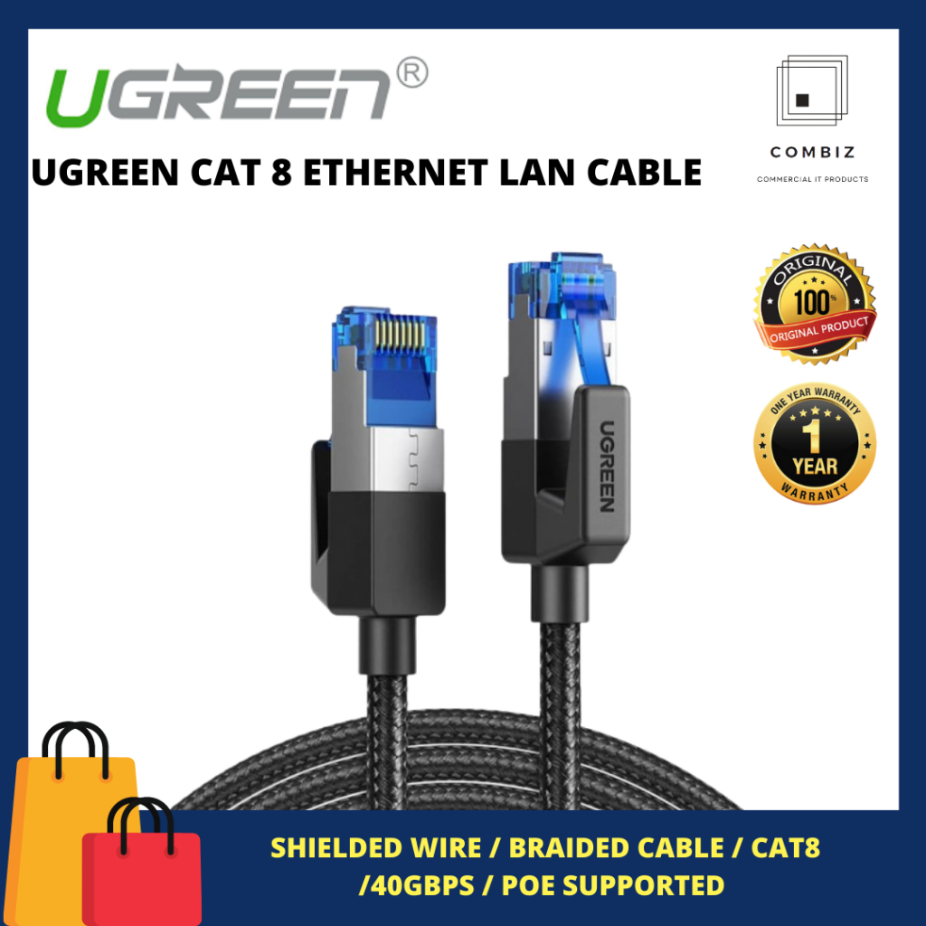 UGREEN BRAIDED CAT 8 ETHERNET LAN CABLE (1M /1.5M/2M/3M/5M/10M /15M/20M) | Shopee Malaysia