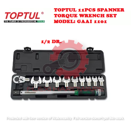TOPTUL 11pcs 1/2" DR. Head-Interchangeable Spanner Torque Wrench Set ...