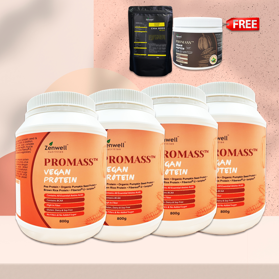 Zenwell Nutrition Promass Vegan Protein Vanilla Flavor (800g) | Shopee ...