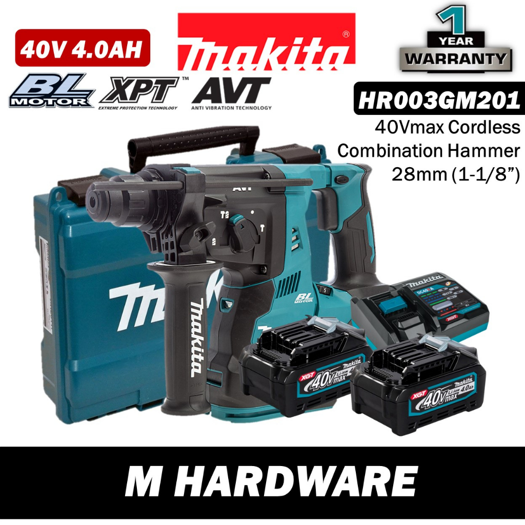 MAKITA HR003 HR003GM201 / HR003GZ 40Vmax Cordless Combination Hammer 28MM (1-1/8") | Shopee Malaysia