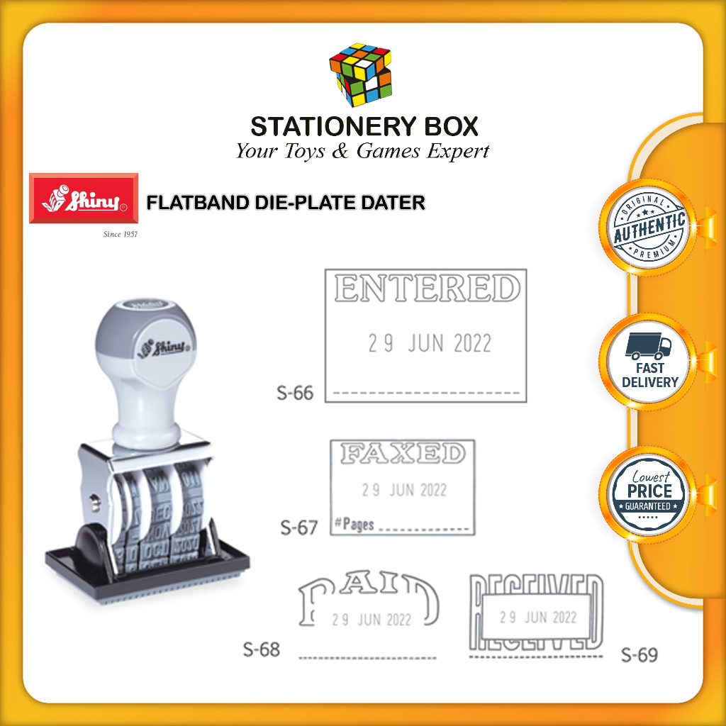 Setem pejabat berkilat Flatband Die Plate Dater Stamp-memasuki faks ...