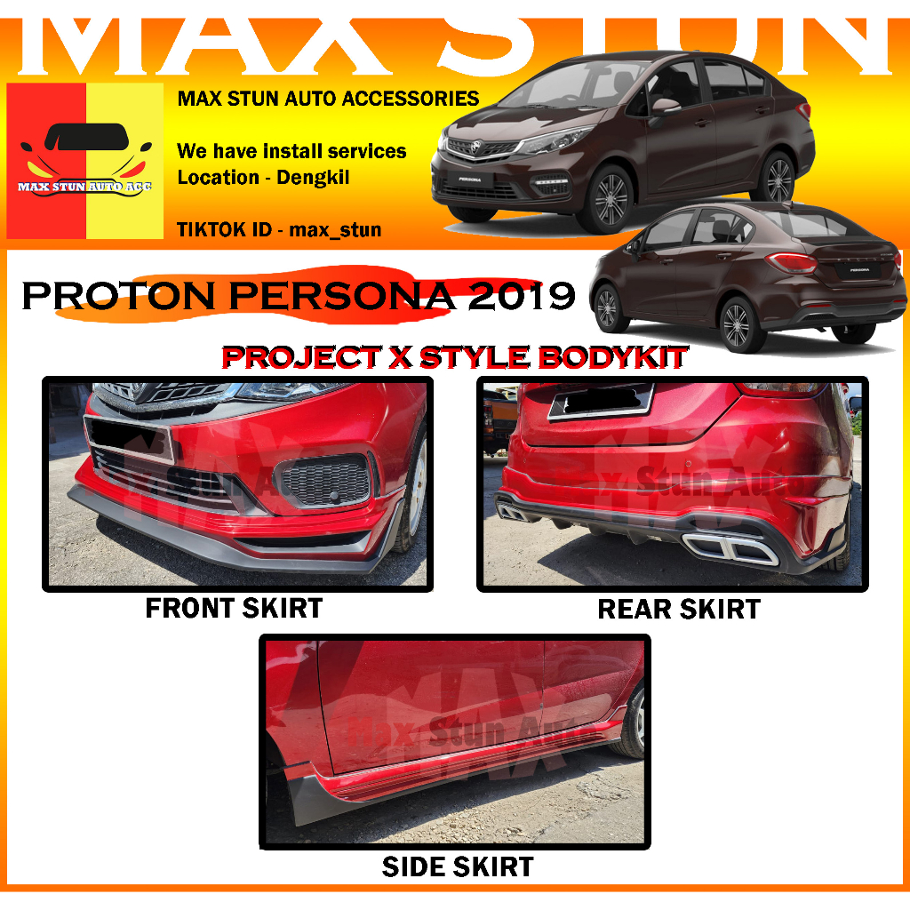 PROTON PERSONA 2019 PROJECT X FULLSET BODYKIT BUMPER SKIRT LIP PERSONA ...