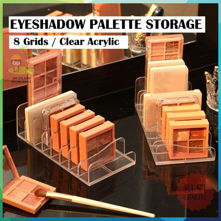【HOMEWARE】Eyeshadow Palette Storage Tray 8 Grids Transparent Clear ...