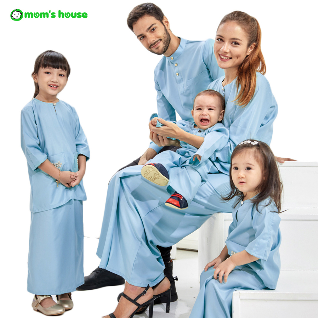 Baju Raya By Laboo Set Family Sedondon 15 Warna - Baby Blue | Shopee ...