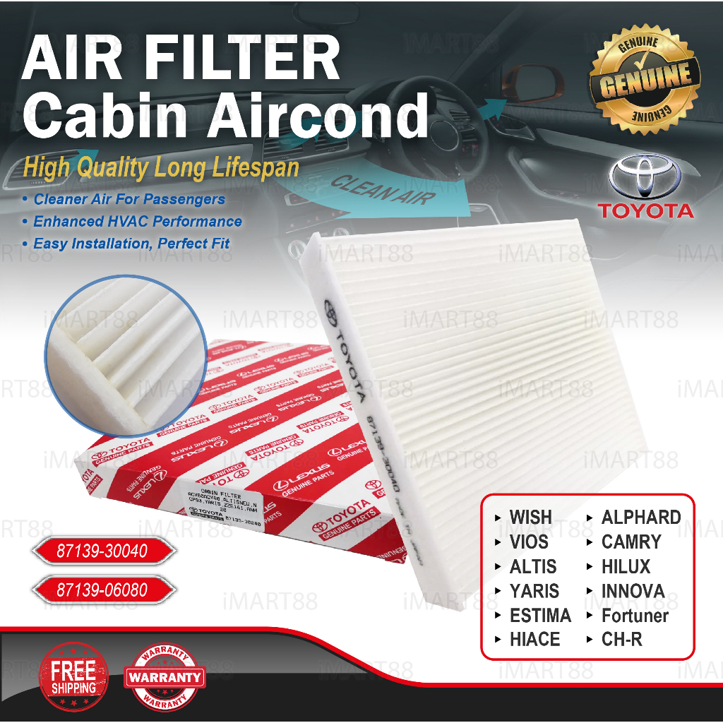 Cabin Air Filter Toyota Vios Estima Innova Camry Altis Hilux Wish Land ...