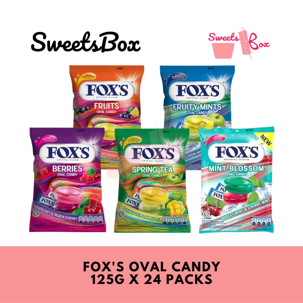Sweetsbox | Fox's Crystal Clear Candy 90g x 24 / Oval Candy 125g x 24 / Himalayan x 12 - Snack ...
