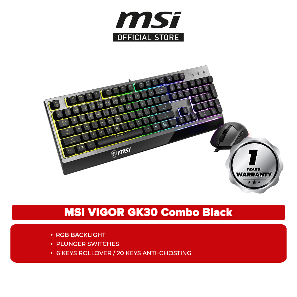 MSI Vigor GK30 Keyboard Mouse Combo Black | Shopee Malaysia