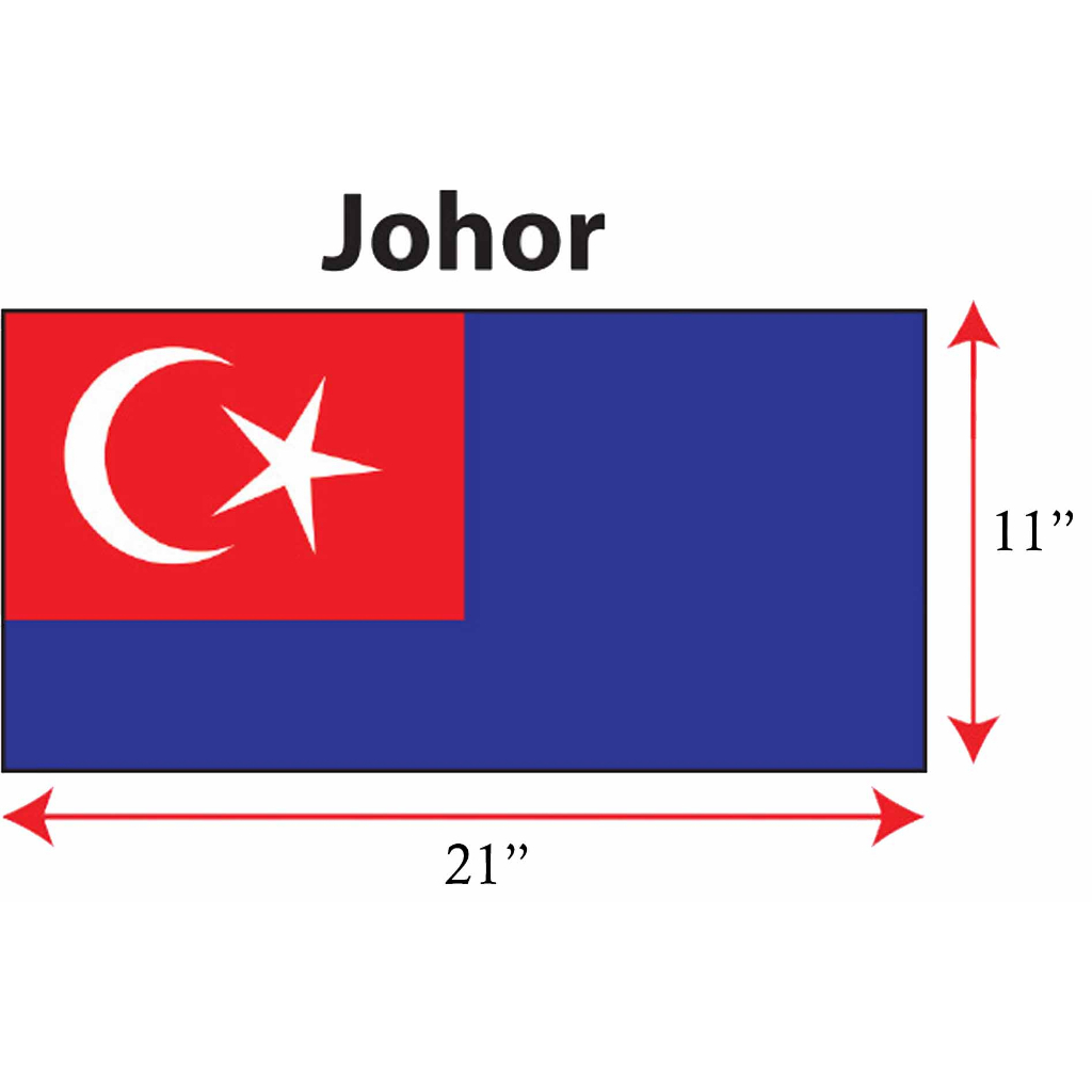 Johor Flag 11x21" /Bendera Negeri Johor 11x21" ( Cotton ) | Shopee Malaysia