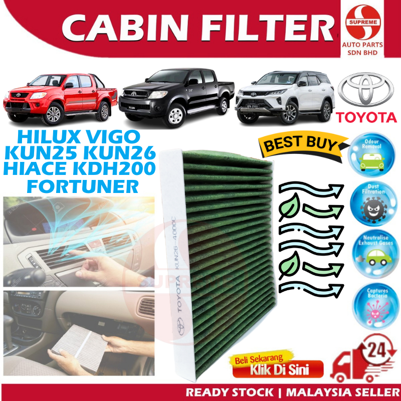 S2U Cabin Air Cond Filter Toyota Hilux Vigo KUN25 KUN26 Hiace KDH200 ...