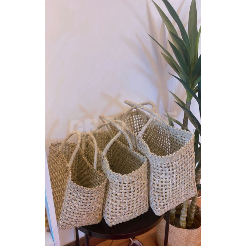 Beg Jute Lebar / Bakul Pasar Jute / Handmade Jute Basket / Beg Murah ...
