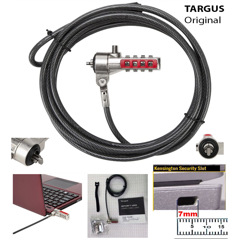 Original Defcon T-Lock Combo Notebook Laptop Cable Lock New PA400P ...