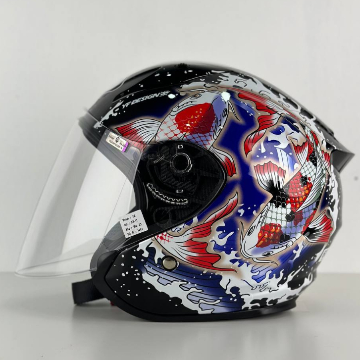 ARC XR Koi Blue Design Open Face Helmet 2023 💯 ORIGINAL | Shopee Malaysia